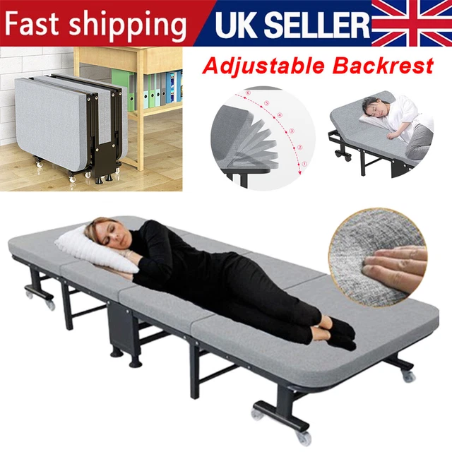 HEAVY DUTY SINGLE Folding Bed w/Mattress Portable Guest Bed Metal Frame ...