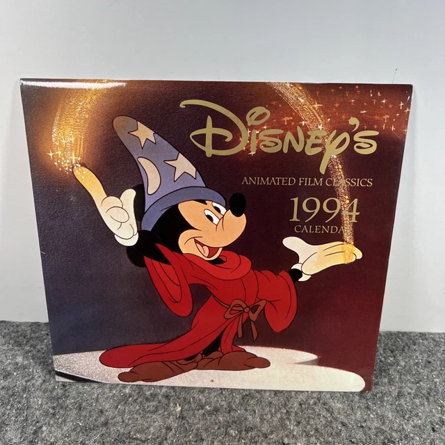 DISNEY ANIMATED FILM Classic 1994 Calendar NEW Fantasia Aladdin Bambi ...
