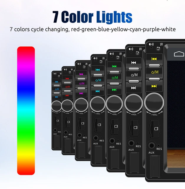 1/2 DIN 7& Car Stereo Head Unit Bluetooth USB SWC FM Apple Carplay ...