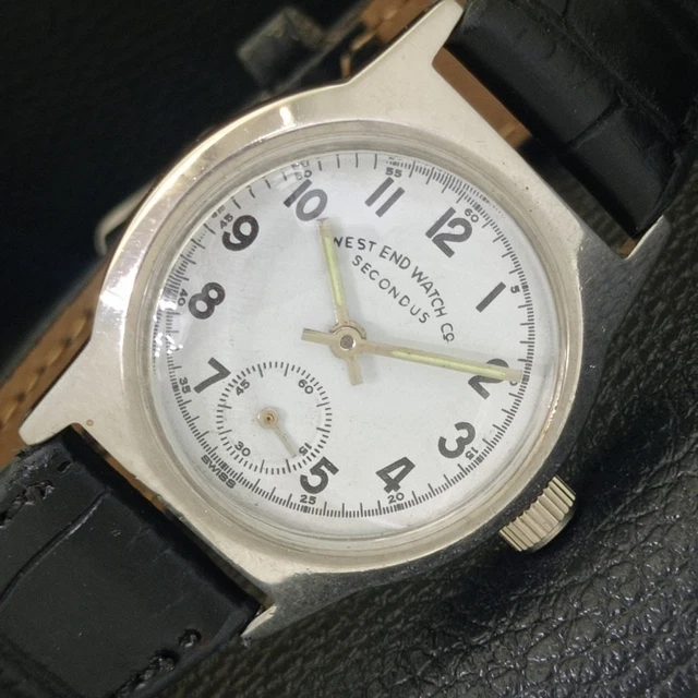 HAND-WINDING VINTAGE WEST END WATCH CO SWISS BOY WHITE DIAL WATCH ...