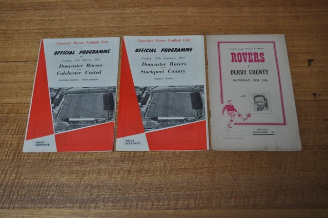 DONCASTER ROVERS FOOTBALL programmes,1955-67, 3 in all £5.91 - PicClick UK