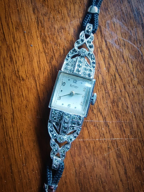 1950S - 60S Vintage Art Deco Rotary Ladies Cocktail Watch Powered By AS ...
