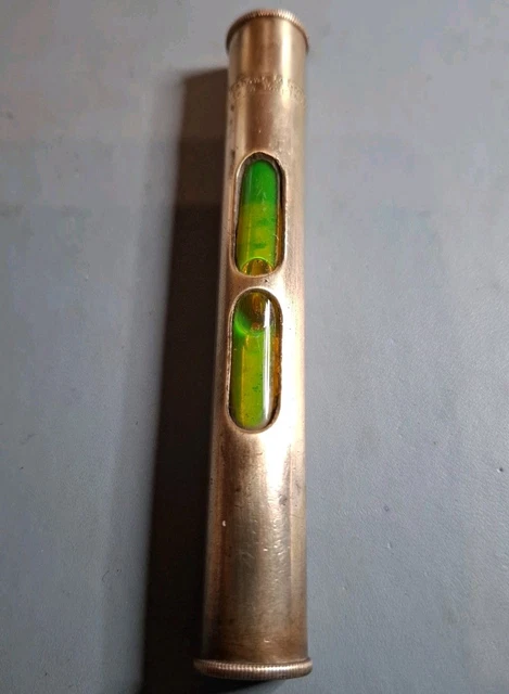 VINTAGE J RABONE and Sons Mini Spirit Level very rare item Brass 11.5cm ...