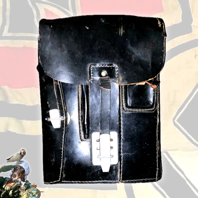 WW2 ORIGINAL GERMAN WEHRMACHT OFFICER LEATHER MAP CASE SHOULDER BAG ...