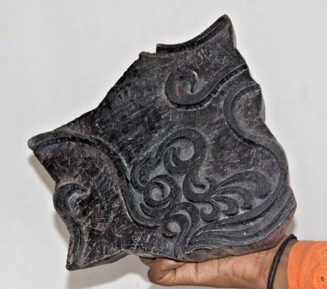 VINTAGE TALLADO A Mano Indio Madera Impresión Bloques Textil Tela Sello ...