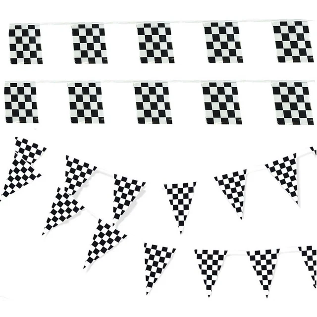 DRAPEAUX CARREAUX faciles utiliser banni re fanion noir et blanc pour les EUR 8,14 - PicClick FR