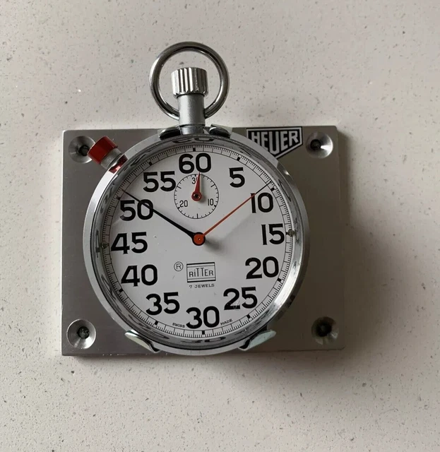 VINTAGE HEUER RITTER Rattrapante Mechanical Stopwatch Dashboard Rally ...