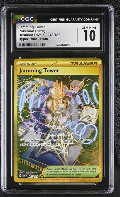 POKÉMON ENGLISH JAMMING Tower 243/182 2025 Destined Rivals Grade GEM ...