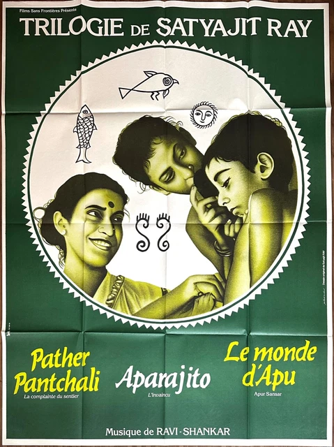 AFFICHE CINÉMA TRILOGIE SATYAJIT RAY / PATHER PANTCHALI APARAJITO APU ...