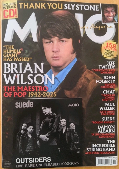 MOJO MAGAZINE SEPTEMBER 2025 Issue 382 Brian Wilson Plus CD Suede ...