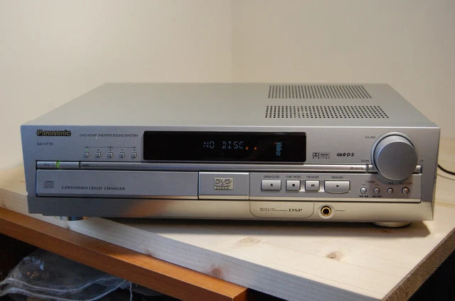 VINTAGE PANASONIC DVD Home Theater Sound System Model SA-HT70 5 Disc CD ...