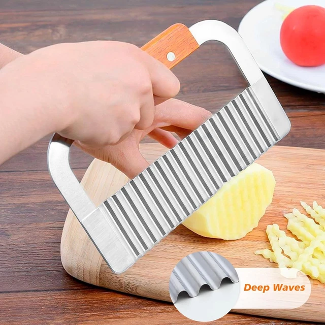 MOACC CRINKLE CUTTER Stainless Steel Potato Carrot Chip Vegetable ...