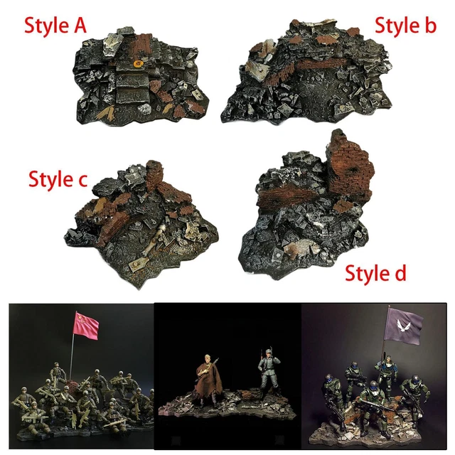 BUILDING MODEL RUIN Dioramas, Miniature Terrain Scenery, Damaged ...