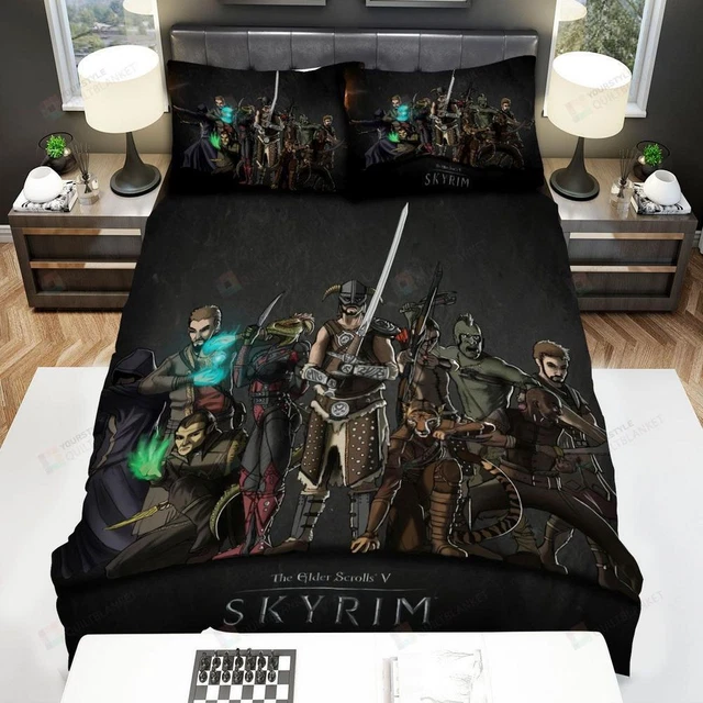 ELDER SCROLLS SKYRIM Characters Quilt Duvet Cover Set Home Textiles ...