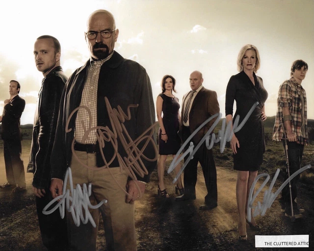 BREAKING BAD Cast Of Five Rare Hand Colour signed 8x10 photo COA Photo ...