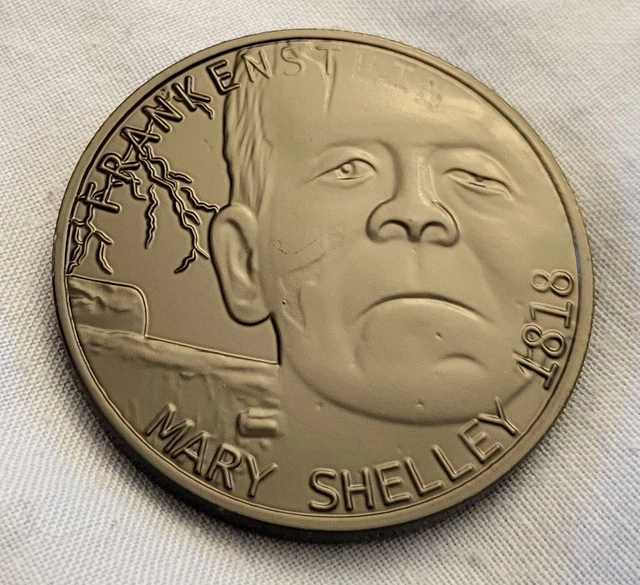 FRANKENSTEIN DRACULA GUN Metal Silver Coin Monster Vampire Sci Fi ...