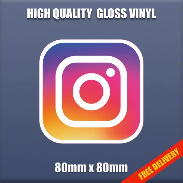 INSTAGRAM LOGO STICKER Self Adhesive Vinyl 80mm S20 social media ...
