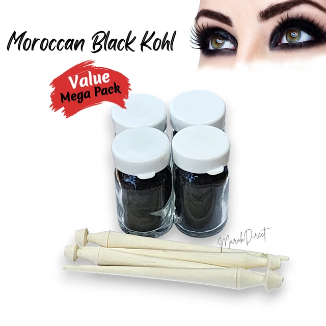 4 X MOROCCAN Premium Natural Black Kohl Surma Eyeliner Powder ...