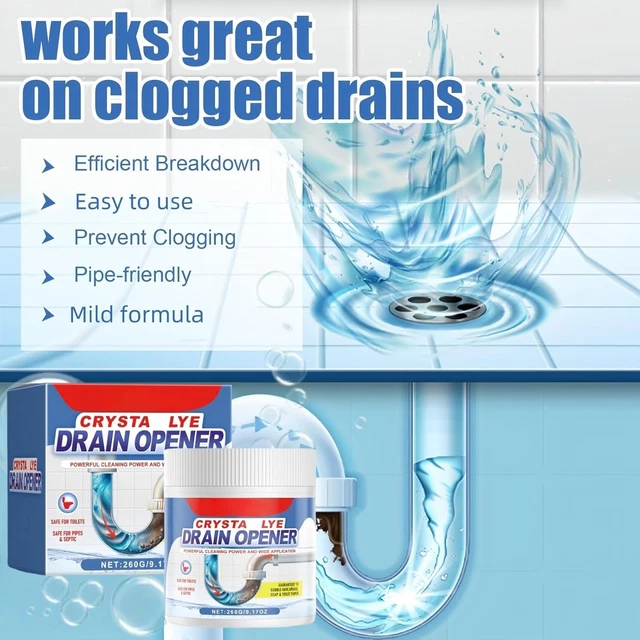 260G CRY/STAL LY/E Drain Opener,Powerful Pipe Clean Agent,Sink Drain ...