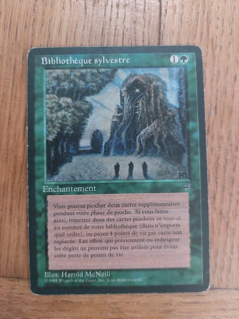 CARTE MAGIC MTG rare Verte Bibliothèque sylvestre bord noir FR 1995 ...