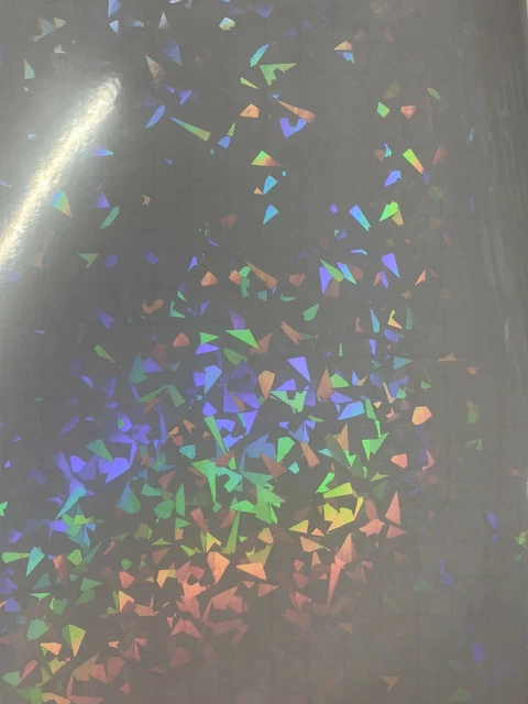 SELF ADHESIVE SPARKLE Broken Glass Holographic Vinyl Overlay Cold ...