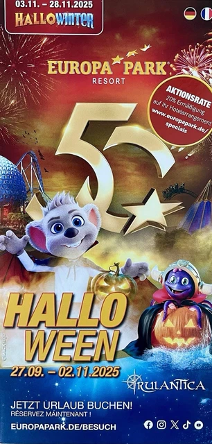 FLYER EUROPA-PARK RUST HALLOWEEN/HALLOWINTER 2025 EUR 1,90 - PicClick DE