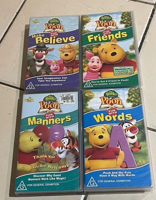 THE BOOK OF Pooh Fun With VHS X4 Make Believe, Friends, Manners & Words ...