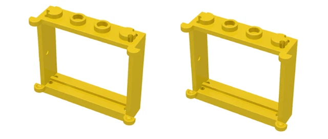 LEGO CITY 2 Yellow Windows for Pirate Ship 1x4x3 Studs Window 1x4x3 ...