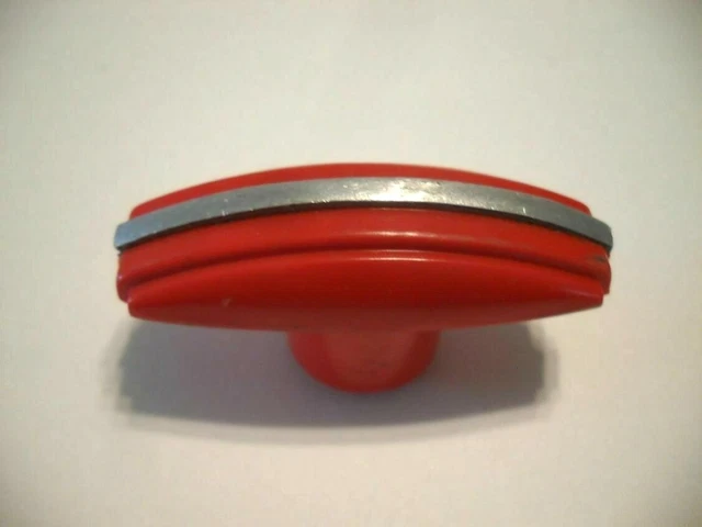 VINTAGE T-HANDLE RED BAKELITE Knob Drawer Pull Satin CHROME Strip Cabinet Handle £17.58 ...
