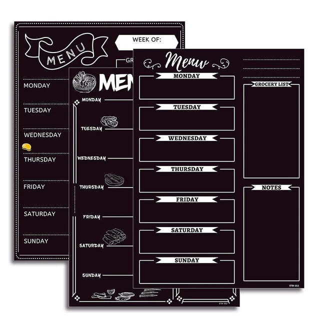 BLOC-NOTES MENU TABLEAU Blanc Effaçable à Sec Tableau Courses List ...