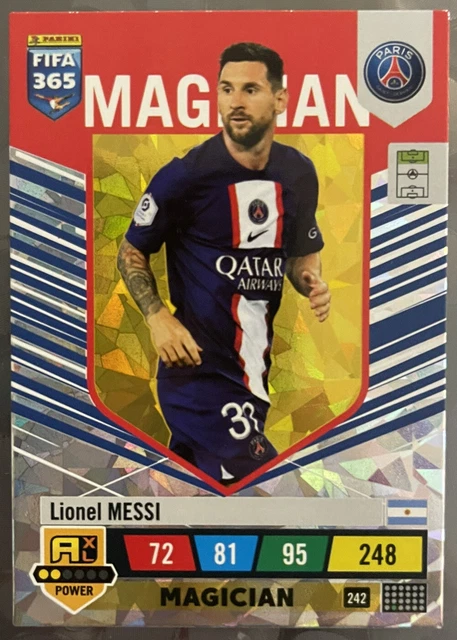 PANINI ADRENALYN FIFA365 2022-2023 Magician LIONEL MESSI card n. 242 ...