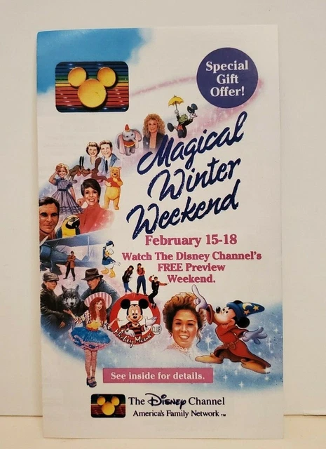 DISNEY CHANNEL MAGICAL Winter Weekend Info Pamphlet 1990 3 Panel ...