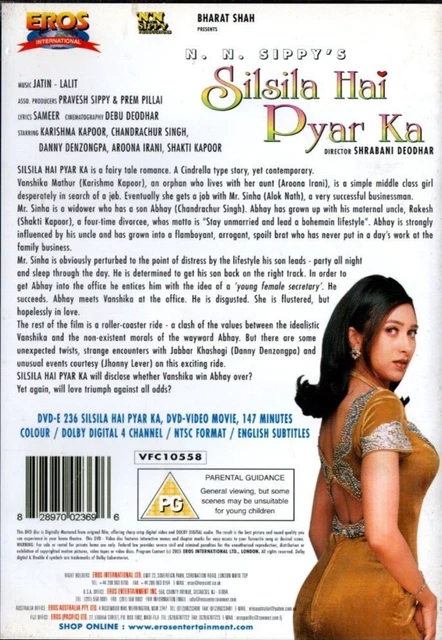 SILSILA HAI PYAR KA - EROS BOLLYWOOD DVD - Karishma Kapoor, Chandrachur ...