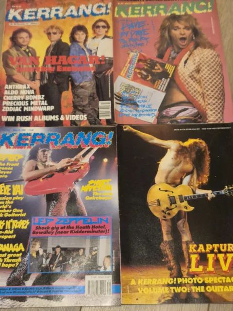 3 KERRANG MAGAZINES Van Halen Dave Lee Roth Steve Vai Anthrax Doro ...