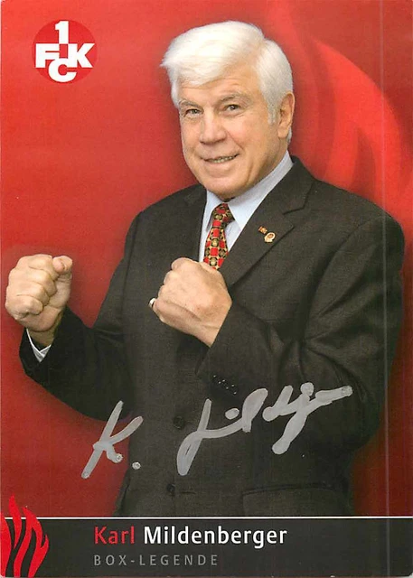 KARL MILDENBERGER AUTOGRAMMKARTE Box-Legende 1. FCK Schwergewicht EUR ...