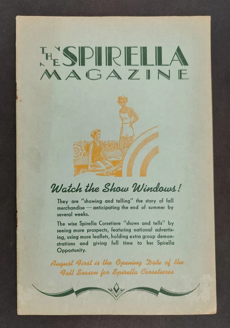 AUG 1937 VINTAGE SPIRELLA MAGAZINE corset brasserie girdle sales ad £35 ...