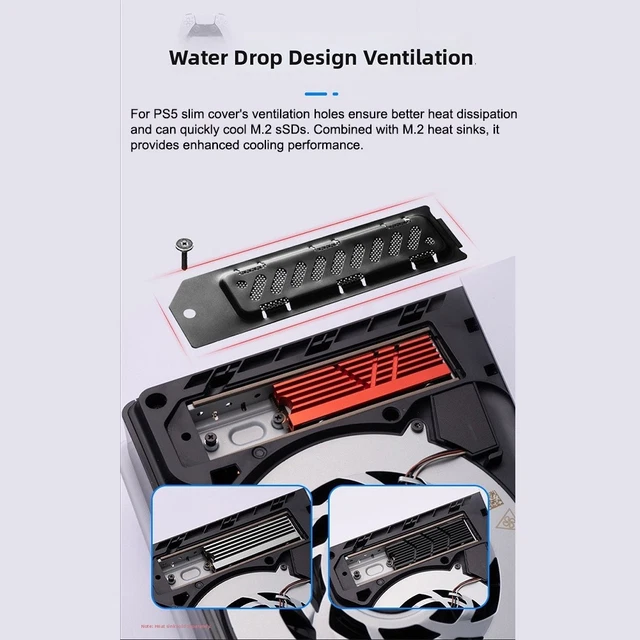 ALUMINIUM SSD SHIELD für PS5 Slim/Pro mit Teardrop Vent Design zur ...