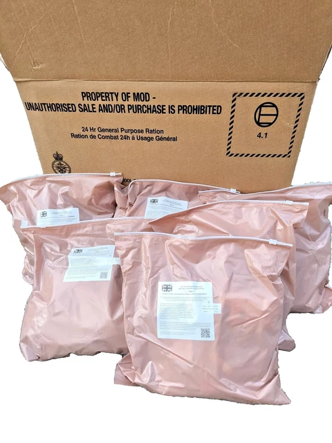 24 HOUR BRITISH MRE RATION PACK Camping Army Military Issue Food UK ...