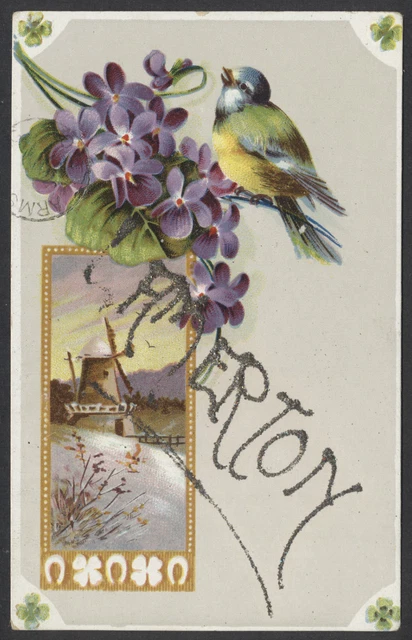 1911 LAMERTON ALTA Split Ring Postmark On Glitter Post Card to ...