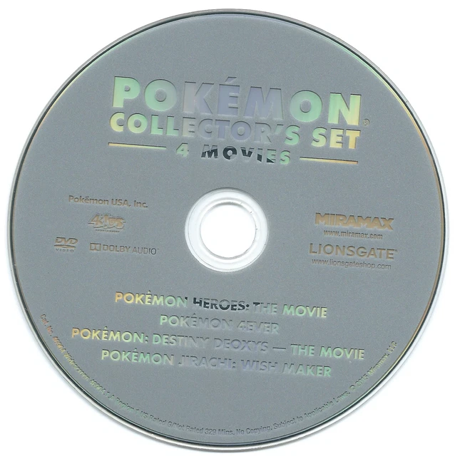 POKEMON COLLECTORS SET: 4 Movies (DVD, 2015) Just the Disc, FREE ...