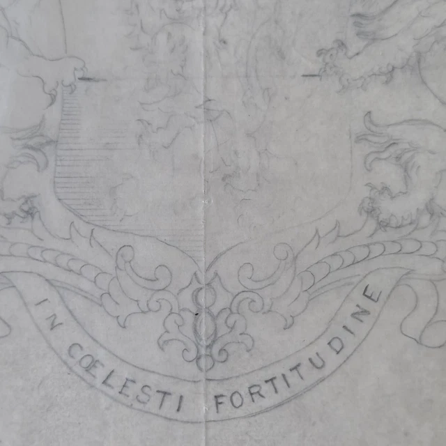 ARMOIRIES CHEVALIER DESSIN Sur Calque Celesti Fortitudine Famille ...