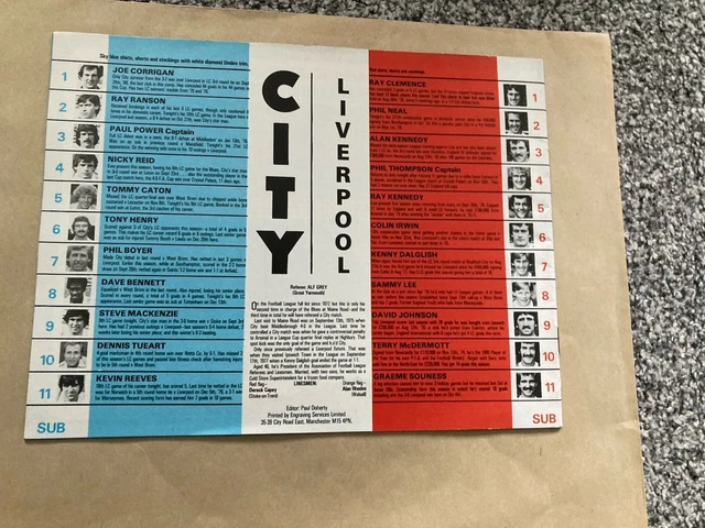 MAN CITY V Liverpool 1981 League Cup Semi- Final 1st Leg Programme 1981 ...
