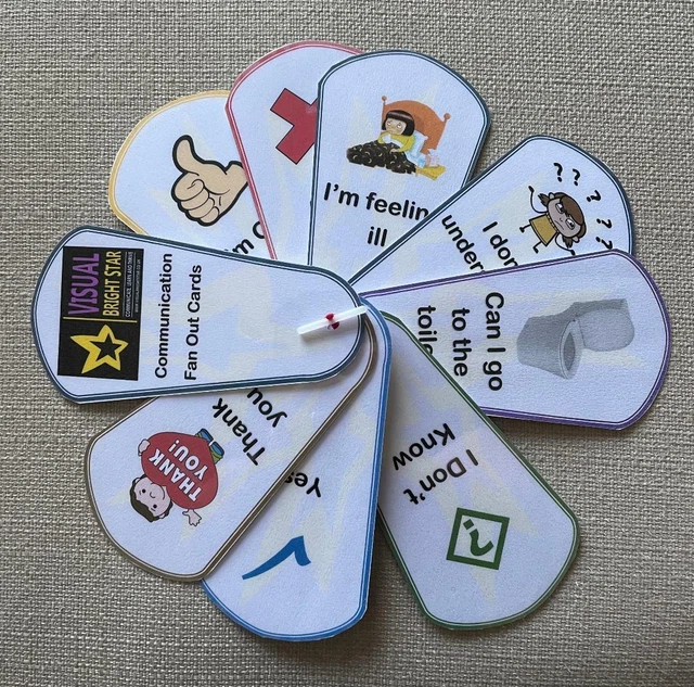 COMMUNICATION FAN OUT Cards ASD, PECS, Learning £5.25 - PicClick UK