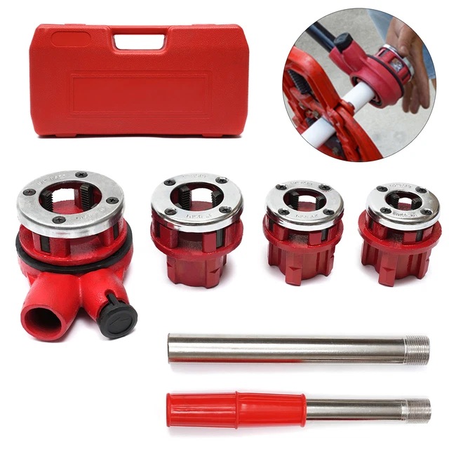 PIPE THREADER BSPT Ratchet Die Stock W/4 Dies 1/2", 3/4", 1", 1-1/4 ...