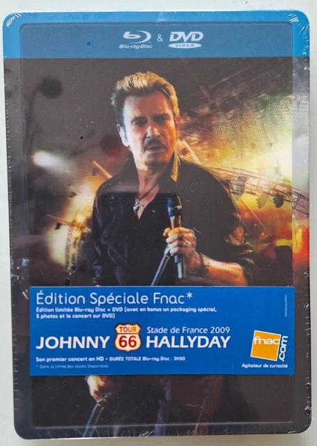 RARE STEELBOX LENTICULAIRE "JOHNNY HALLYDAY TOUR 66" Blu-ray + DVD ...