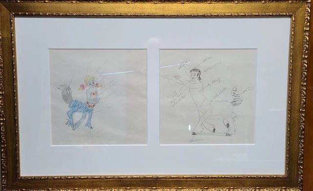 DISNEY: FANTASIA: BRUTUS Centaur and Centaurette Original Drawings ...