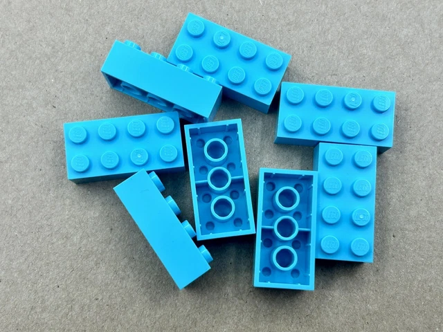 LEGO PARTS LOT x (8) Ct ~ Medium Azure Brick 2 x 4 ~ No 3001 £6.48 ...