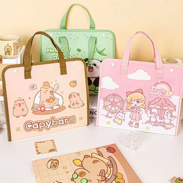 MULTI-LAYER DOCUMENT BAG Capybara/Panda File Folder Archive Bag School ...
