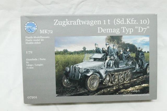 1:72 MODELLBAUSATZ MK72 07201 Zugkraftwagen 1t Sd.Kfz.10 Demag Typ D7 ...