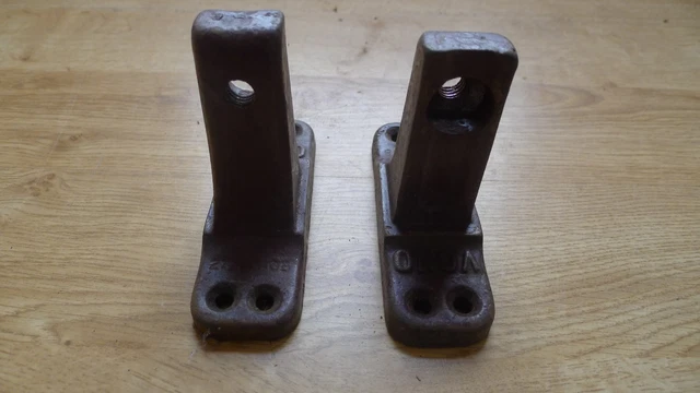 2 VINTAGE VONO Cast Iron Bed Brackets Original Bed Frame Restoration ...